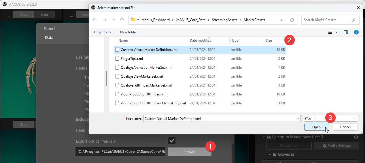 Exporting Virtual Markers - Knowledge Center